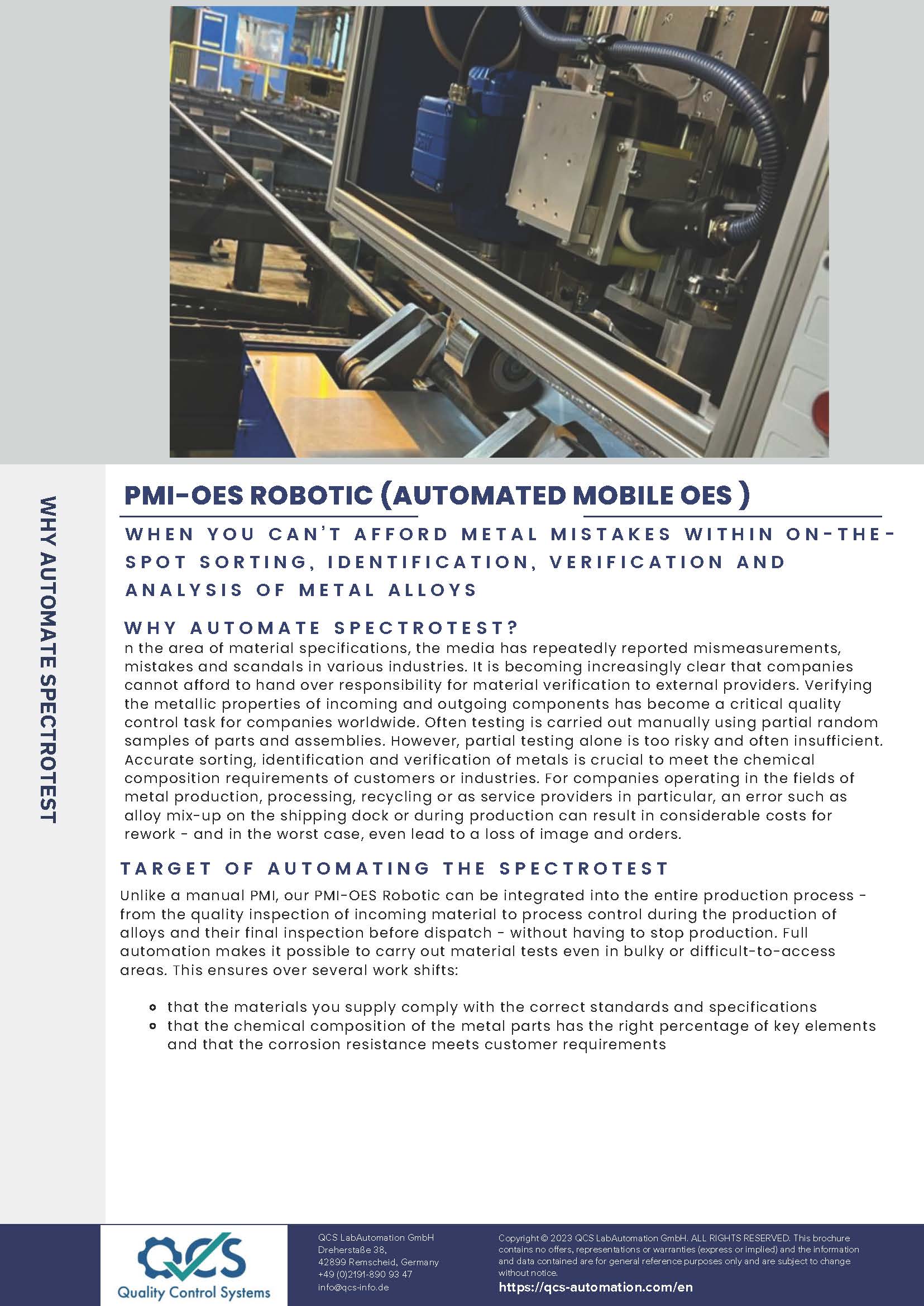 Product Data Sheets For OES, XRF and XRD